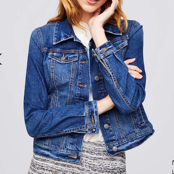 LOFT | Jackets & Coats | Distressed Denim Jacket | Poshmark